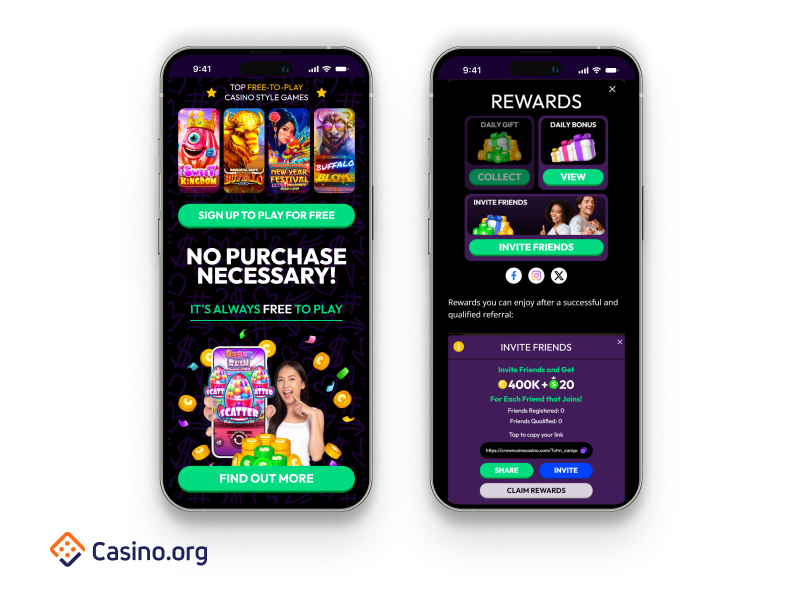 Crown Coins No Deposit Bonus 2025 | 1.5M CC + 75 SC