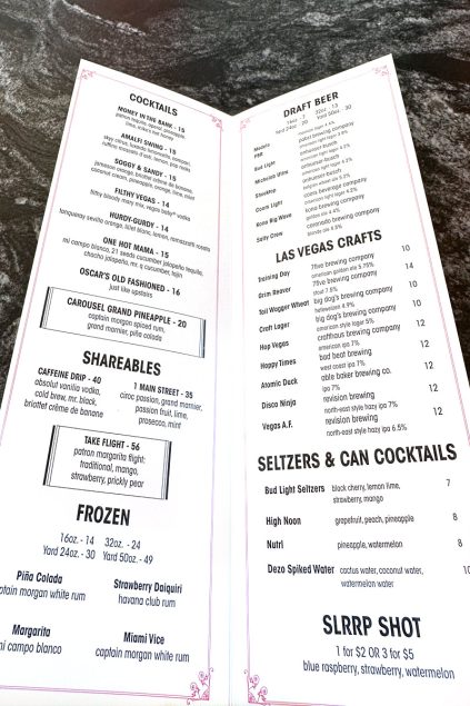 First Look at Menu for Plaza's New Outdoor Carousel Bar | Vital Vegas